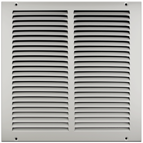 12x12 Stamped Steel Return Air Grille - White Metal Vent