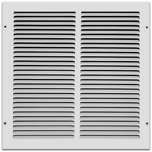 14x14 Stamped Steel Return Air Grille - White Metal Vent