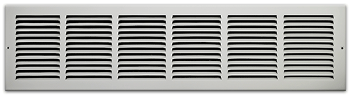 30x6 Stamped Steel Return Air Grille - White Metal Vent